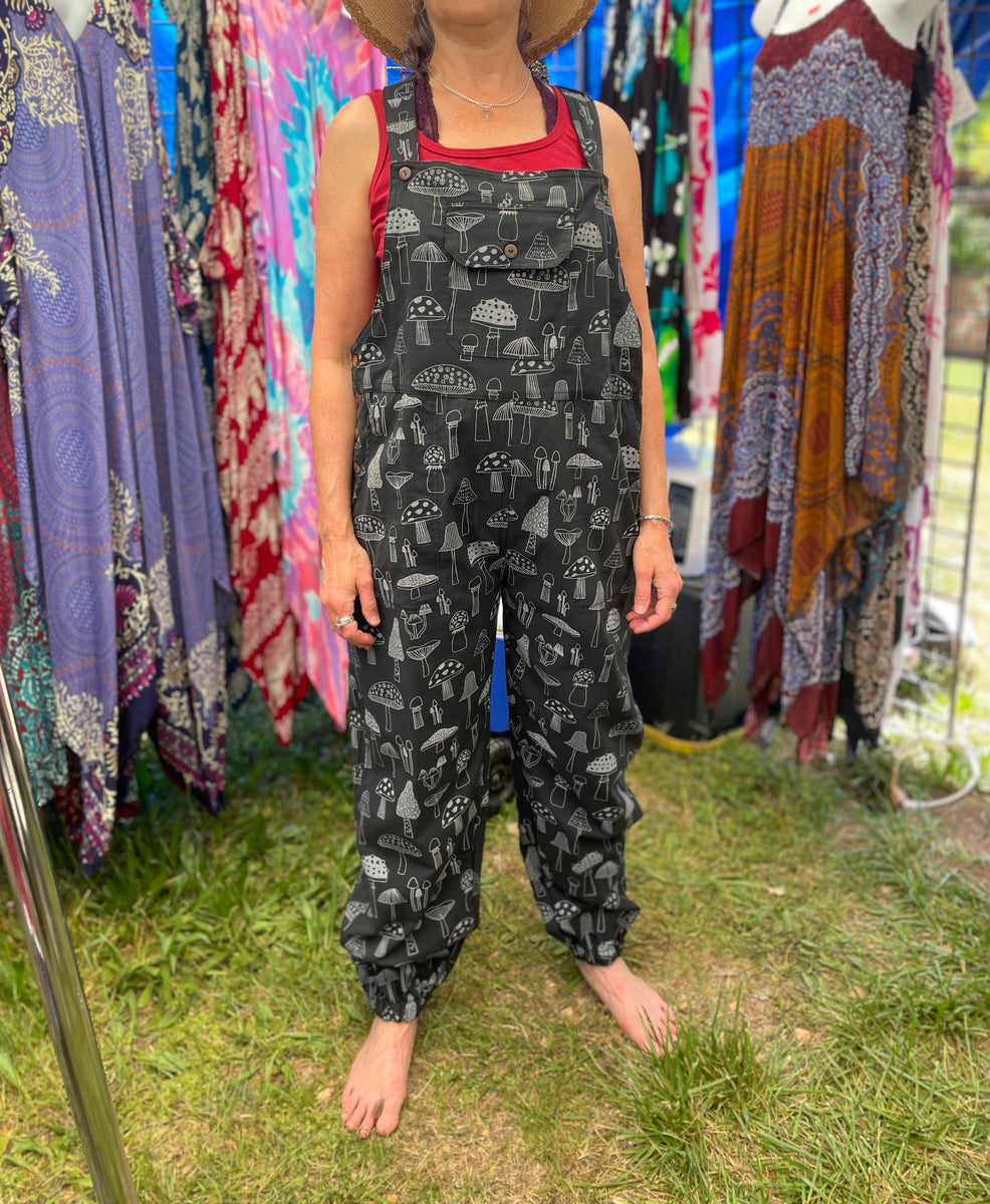 Mushroom print Overalls Hippie Pants Boohoo Pants Vacation Gifts for y ...